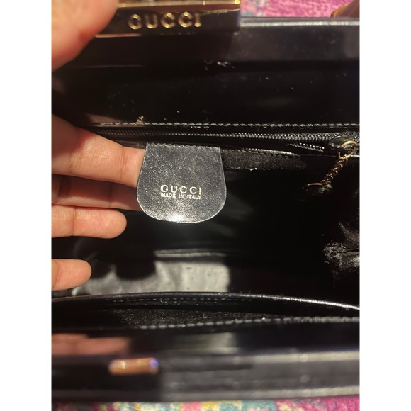 Gucci | Bags | Rare Vintage 9s Gucci Bamboo Black Leather Top Handle Handbag | Poshmark